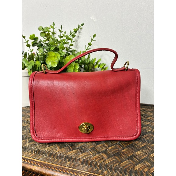 Coach | Bags | Vintage Coach Red Leather Top Handle Crossbody Bag Purse ...